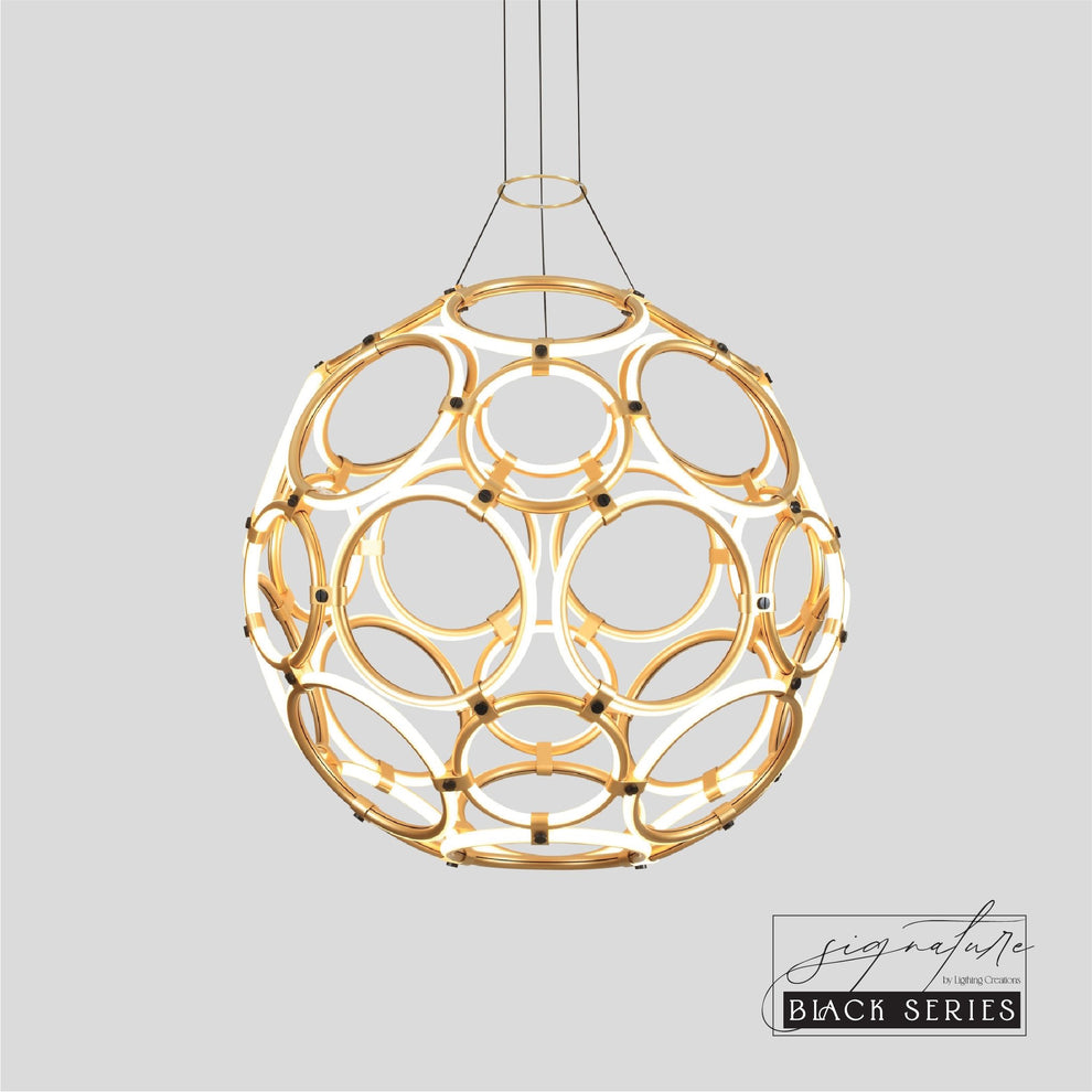 ARAS Modern LED Pendant Ball Light 160W Brass – Lighting Creations ...